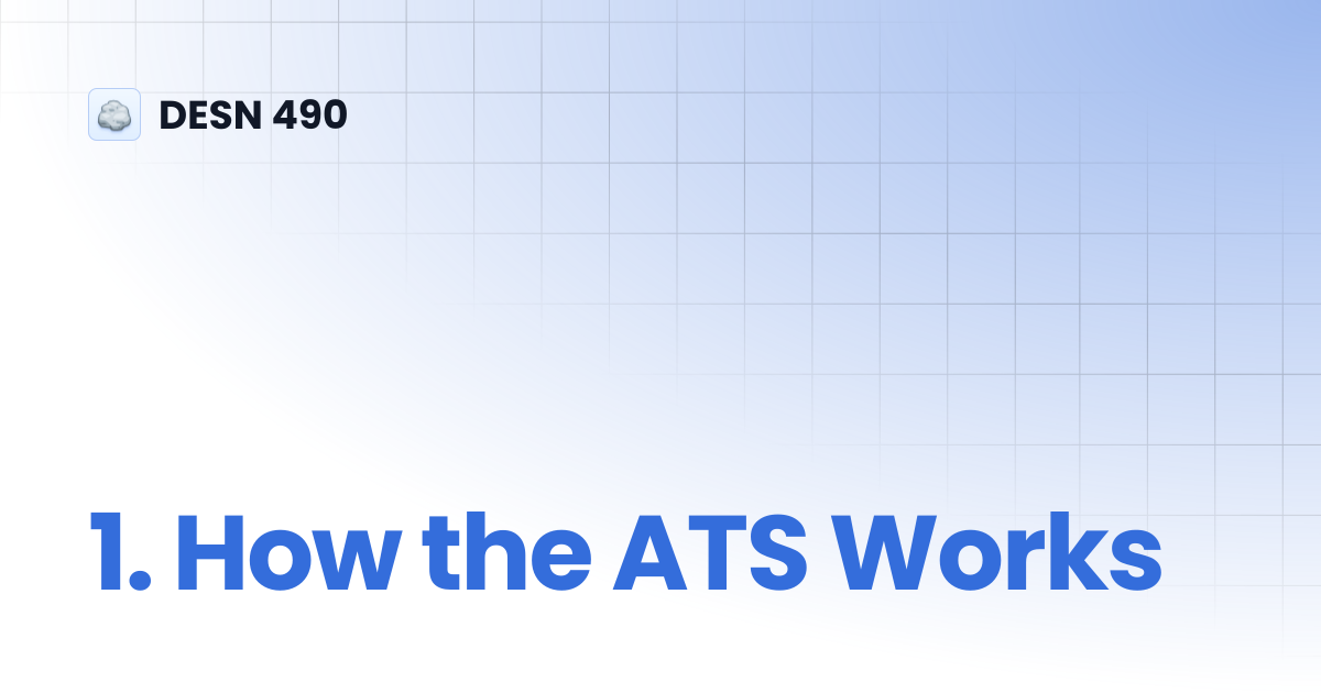 1. How the ATS Works | DESN 490
